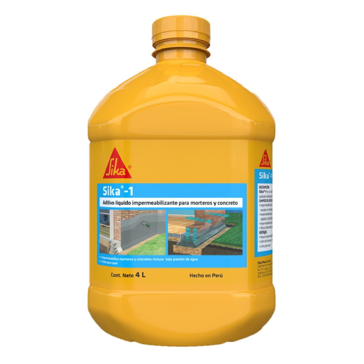 Aditivo Impermeabilizante para concreto Sika®-1 Líquido x 4L – Corporación Lau